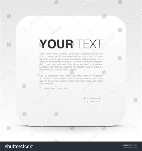 Minimal White Text Box Design Your Stock Vector Royalty Free