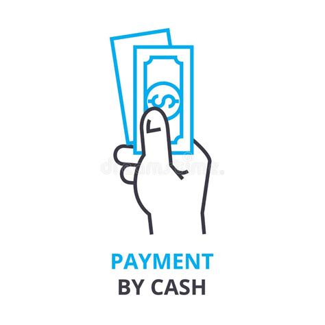 Payment By Cash Concept Outline Icon Linear Sign Thin Line