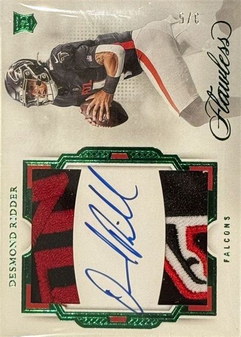 Desmond Ridder 2022 Flawless Rdp Dr Rookie Dual Patch Auto Emerald
