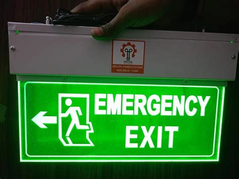 White Green And Red Exit Signage With Battery Backup At ₹ 1850 Piece In New Delhi