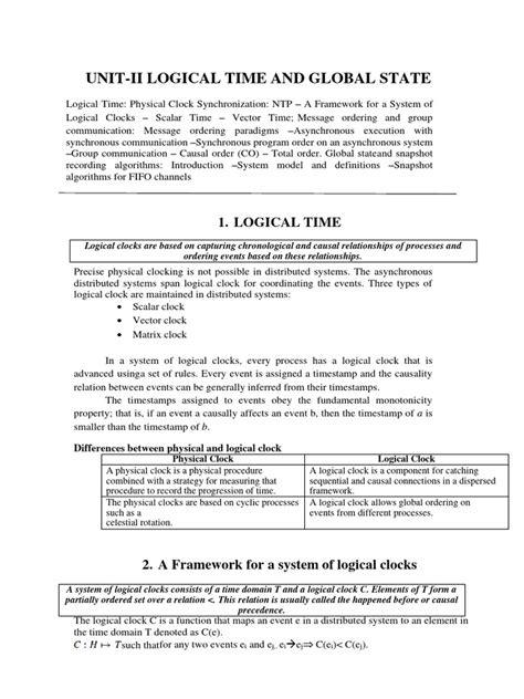 Dc Unit Ii Notes Pdf Distributed Computing Time