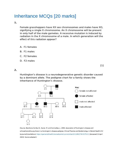 Sl Inheritance Mcqs And Answers Pdf Dominance Genetics Allele