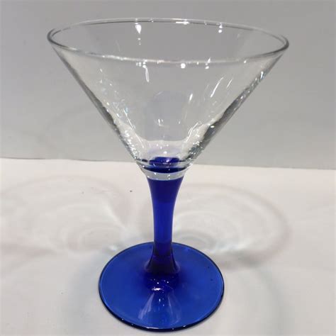 Vintage French Blue Stemmed Crystal Martini Glasses Set Of 4 Chairish