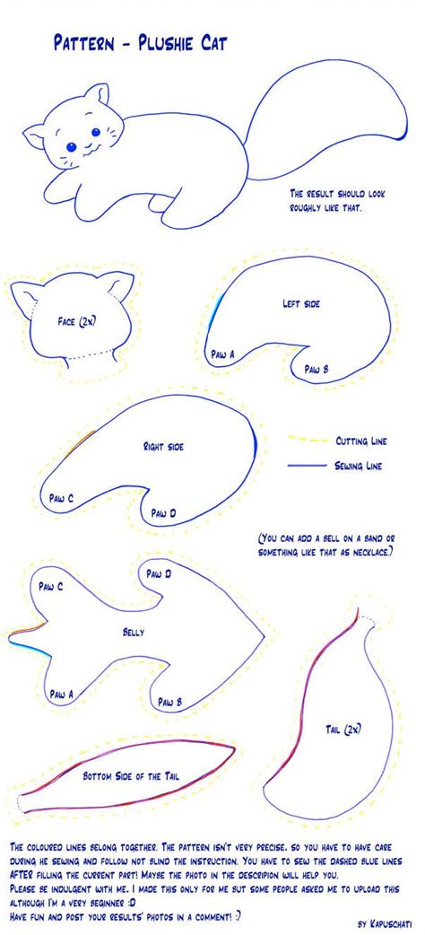Plushie Cat Sewing Pattern By Kapuschati