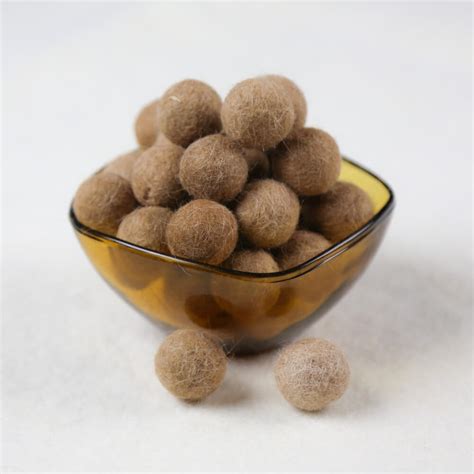 Alpaca Felt Balls Pack Of 10 Light Brown The Alpaca Shop