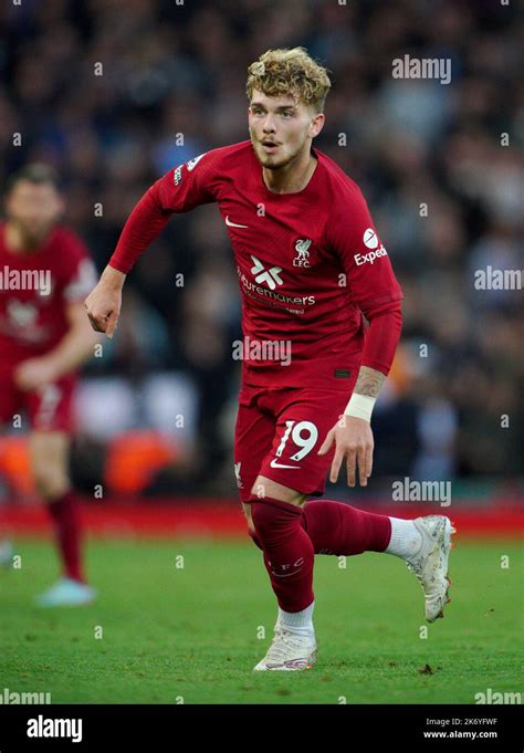 Liverpools Harvey Elliott In Action During The Premier League Match At