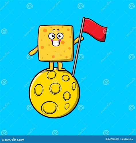 Cute Cartoon Chesse Character In Flat Style Stock Vector Illustration