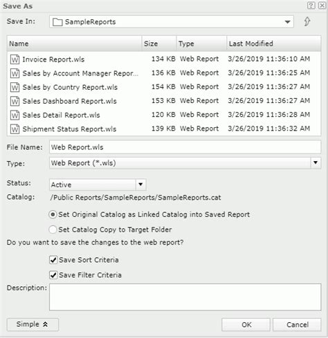 save as dialog box properties logi analytics