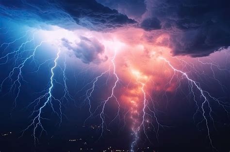 Premium Ai Image Heavy Rain Storm With Lightning
