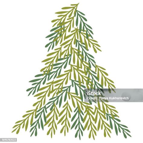 전나무 가지로 만든 나무 나무 크리스마스 트리 소나무 겨울 상록수 식물학 벡터 그림은 흰색으로 분리되어 있습니다 계절 식물 크리스마스 장식 엽서 템플릿입니다 디자인 아트