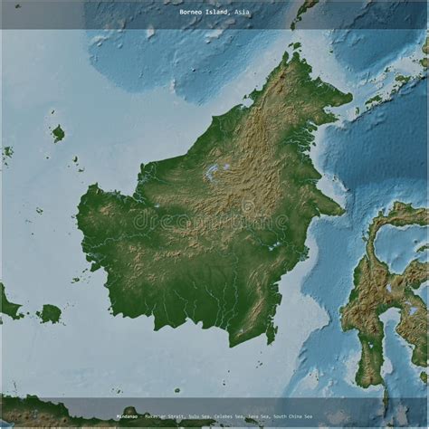 Borneo Island Brunei Malaysia Indonesia Cropped To Square Physical