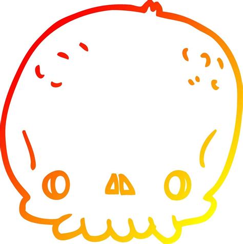 Warm Gradient Line Drawing Cartoon Skull 8954830 Vector Art At Vecteezy