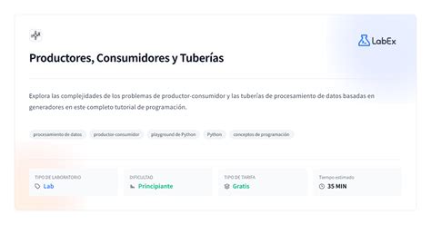 Productores Consumidores Y Tuberías Labex