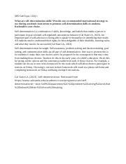 SPD Topic DQ Docx SPD Topic DQ What Are Self Determination Skills Provide One