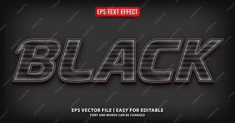 Premium Vector Black Editable Text Effect Vector