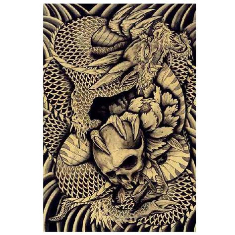 Dragon And Skull Tattoo Designs