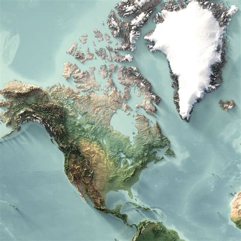 The World Satellite Map Flat Ocean Wall Decor Topography Fine Art Print