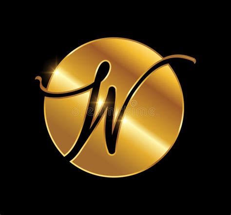 Golden Monogram Crown Logo Initial Letter W Stock Vector Illustration
