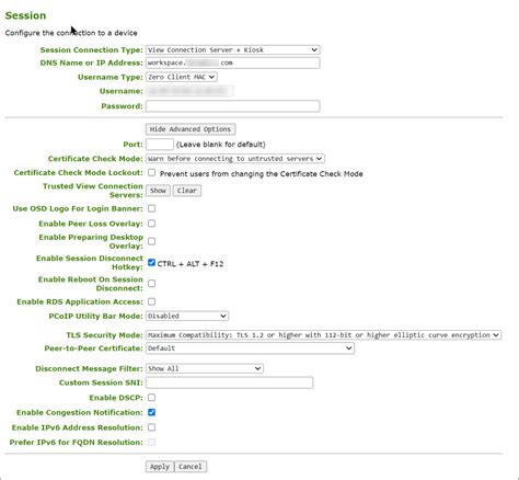 Awi View Connection Server Session Settings Zero Client Firmware 25 03 Administrators Guide