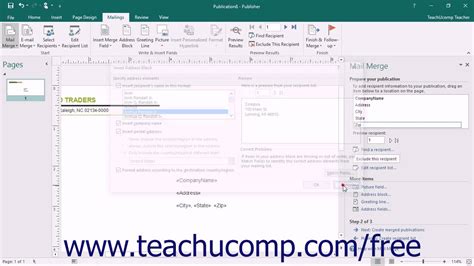 Publisher 2016 Tutorial The Step By Step Mail Merge Wizard Microsoft