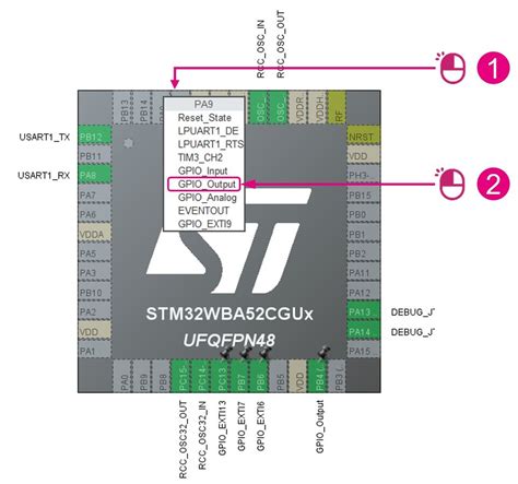 File Connectivity WBA CMX Pinout Green Led Stm32mcu