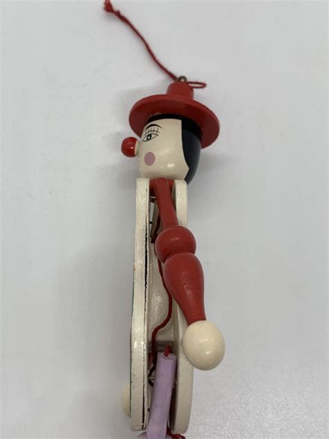 Wooden Hanging Pull String Doll Toy Cm Vintage Keepsakes
