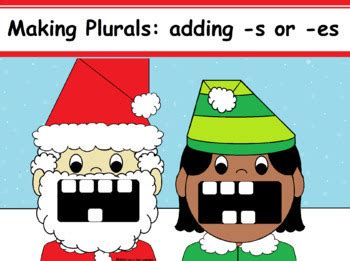Adding S Or Es To Make Plural Santa And His Elf Christmas Themed Digital Sort