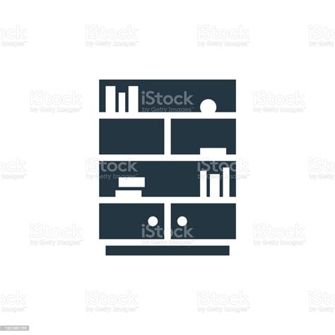 책장 아이콘입니다 웹 사이트 디자인 및 모바일 앱 개발 인쇄를위한 글리프 책장 아이콘 흰색 배경에 고립 된 채워진 가구 컬렉션의 책장 아이콘 0명에 대한 스톡 벡터 아트 및