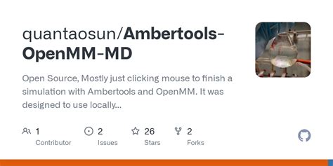 Github Quantaosunambertools Openmm Md Open Source Mostly Just