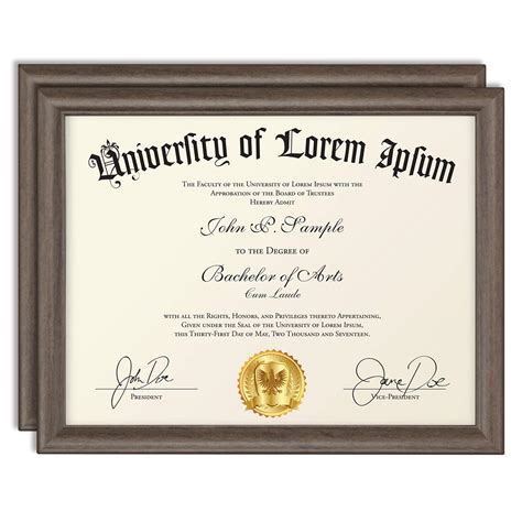 Buy Icona Bay 8 5x11 Diploma Frame 2 Pack Hickory Brown Certificate Frame Document Frame