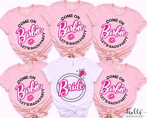 Barbi Bachelorette Party Shirts Cmon Barbi Lets Bach Party 90s