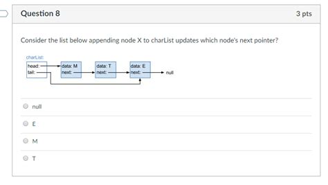 Solved D Question 8 3 Pts Consider The List Below Appending