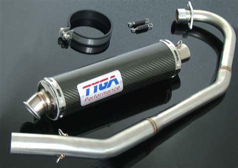 Exhaustset Stainless Steel Carbon Silencer Round Honda CBR125 TYGA