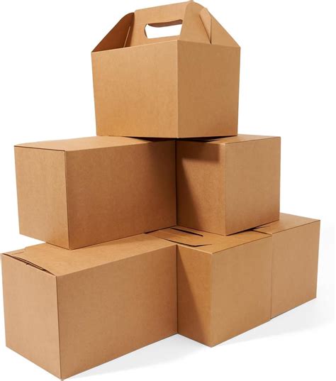 Happyhiram 10 Pack Large Gable Boxes Brown 9x6x6 Inch