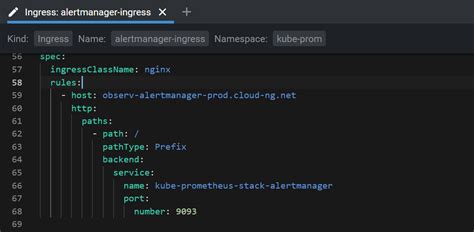unable to reach alertmanager through ingress for kube prometheus stack
