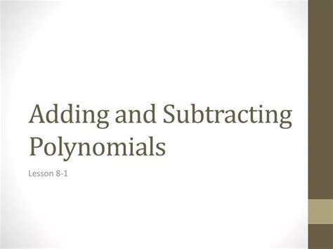 Ppt Adding And Subtracting Polynomials Powerpoint Presentation Free
