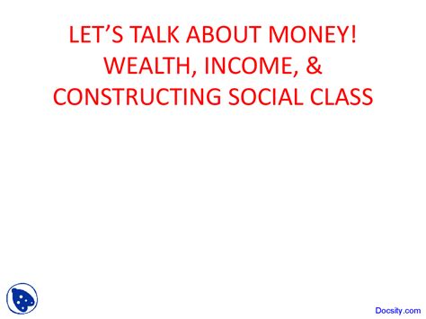Wealt And Income Social Inequality Lecture Slides Docsity