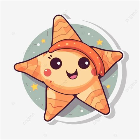 원 안에 모자가 있는 귀여운 불가사리 벡터 가석방 상표 만화 Png 일러스트 및 벡터 에 대한 무료 다운로드 Pngtree