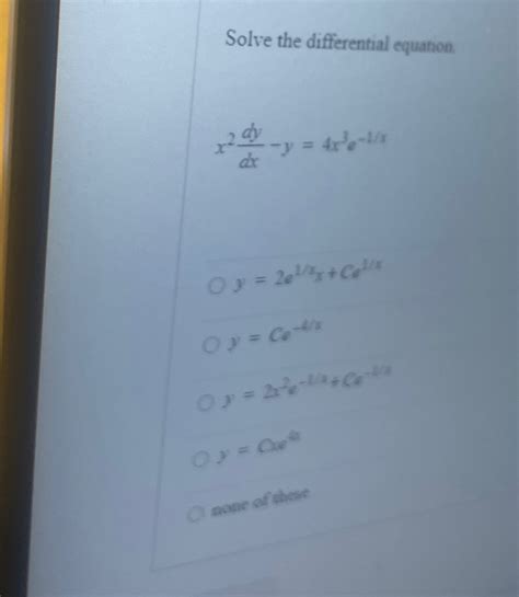 Solved Solve the differential | Chegg.com