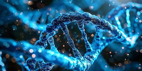 Premium Photo Digital Image Of Glowing Blue Dna Helix For Genetic