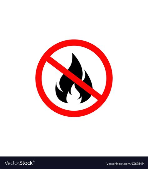 No Fire Icon Royalty Free Vector Image Vectorstock