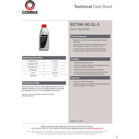 Трансмиссионное масло Comma SX75W-90 GEAR OIL GL5 1л – фото, отзывы ...