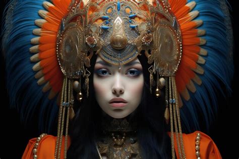 Premium Ai Image Portrait Of A Beautiful Girl In A Carnival Costume