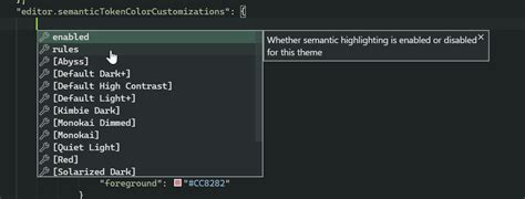 [semantic tokens] improve code completions for `editor