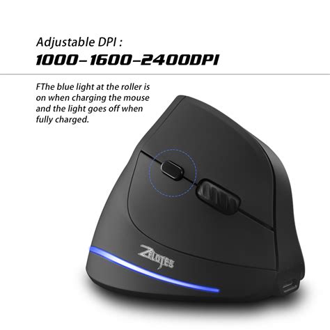 ZELOTES F35 Vertical 2400DPI 2.4G Wireless Mouse