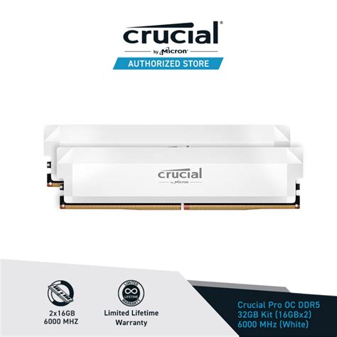 Jual Crucial Pro Overclocking 32gb Kit 16gbx2 Ddr5 6000 Udimm Oc Gaming Memory White Shopee