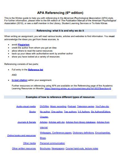 16 Apa 6th Edition Examples To Download