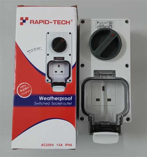 Rapid Tech Rt Ip66 13a Ac250v Weatherproof Switched Socket Outlet Lazada