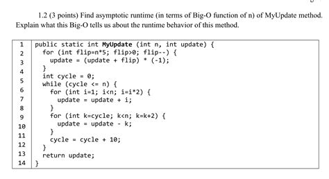 Solved 12 3 Points Find Asymptotic Runtime In Terms Of