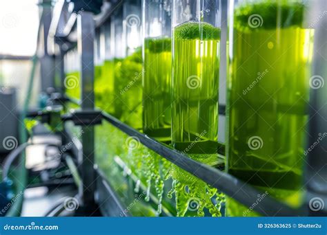 Algae Biofuel Processing In A Laboratory Scientists Converting Algae